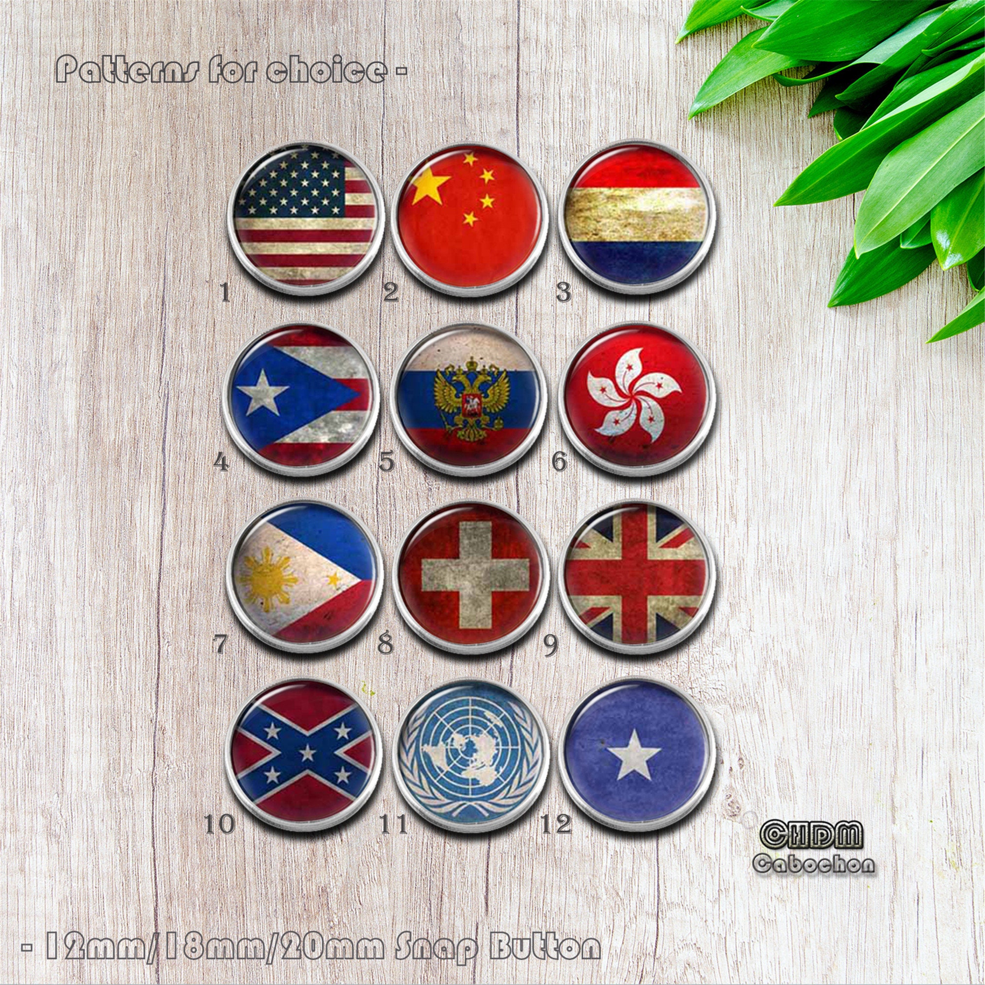 National Flag Snap ButtonNational Flag Cabochon10-40mm Flag | Etsy
