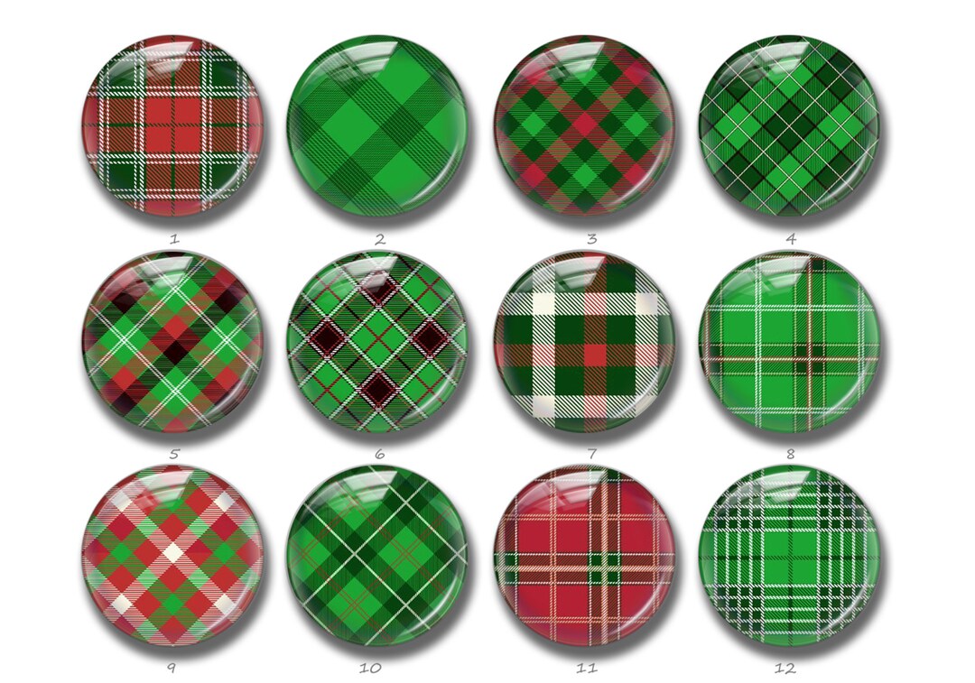 Red and Green Buffalo Plaid Cabochon,christmas Red Buffalo Glass Cabs ...