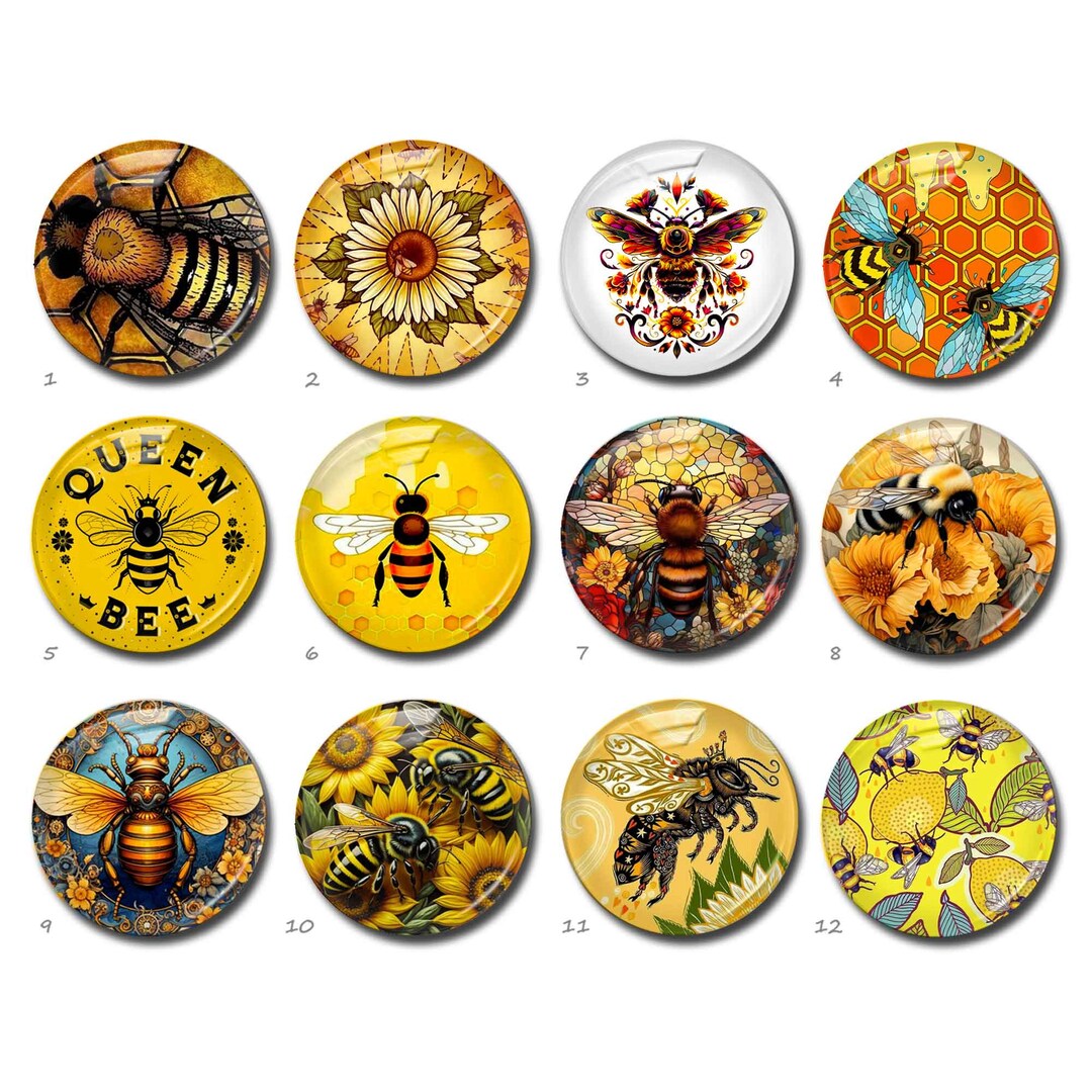 Honeybee Cabochon, Beehive Image Glass Dome, Animal Picture Cameo, 10mm ...