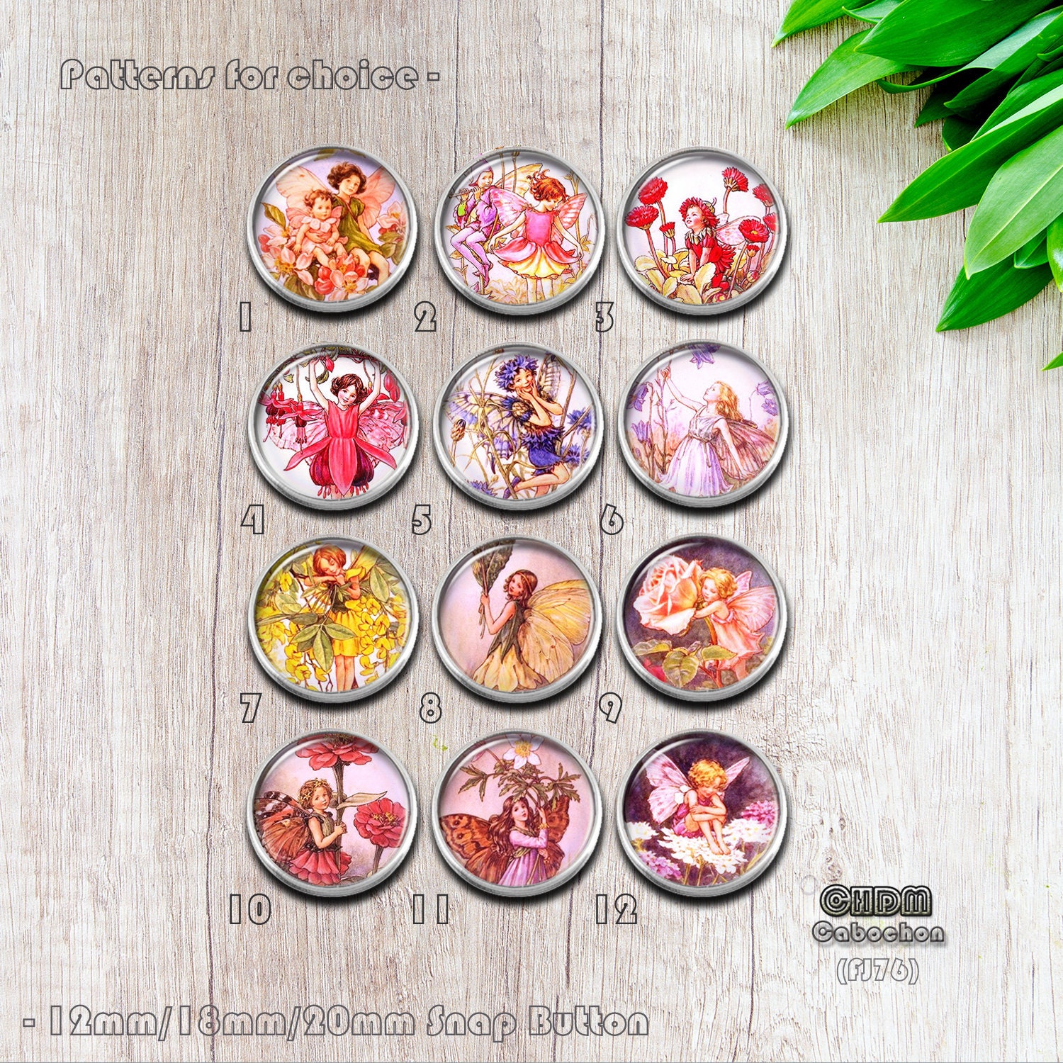 Fairy Tale Snap Button - Faery Snap Button Jewelry Charm,floral Glass ...