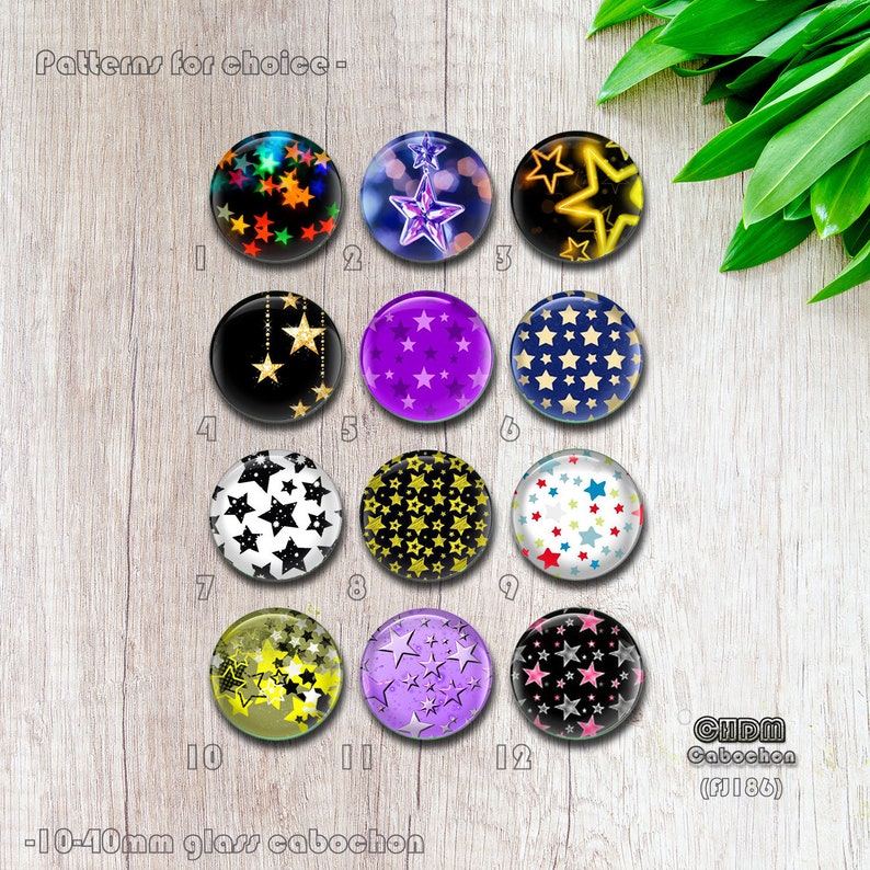 Stars Cabochon,starry Stars Snap Button,stars Glass Dome Cabochon Charm ...