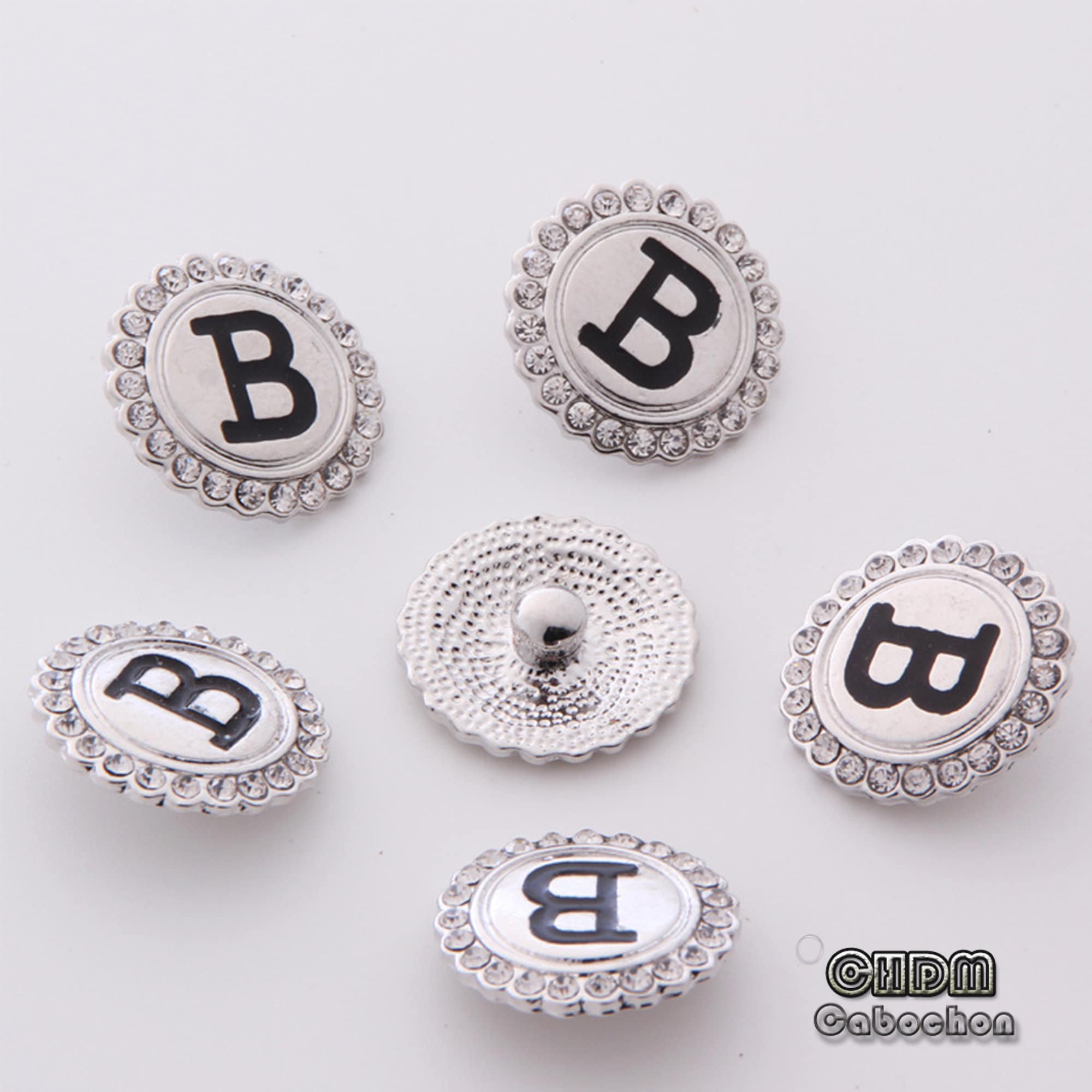 Custom Initials Snap Button,letter A - Z Snap Button,name Monogram Snap ...