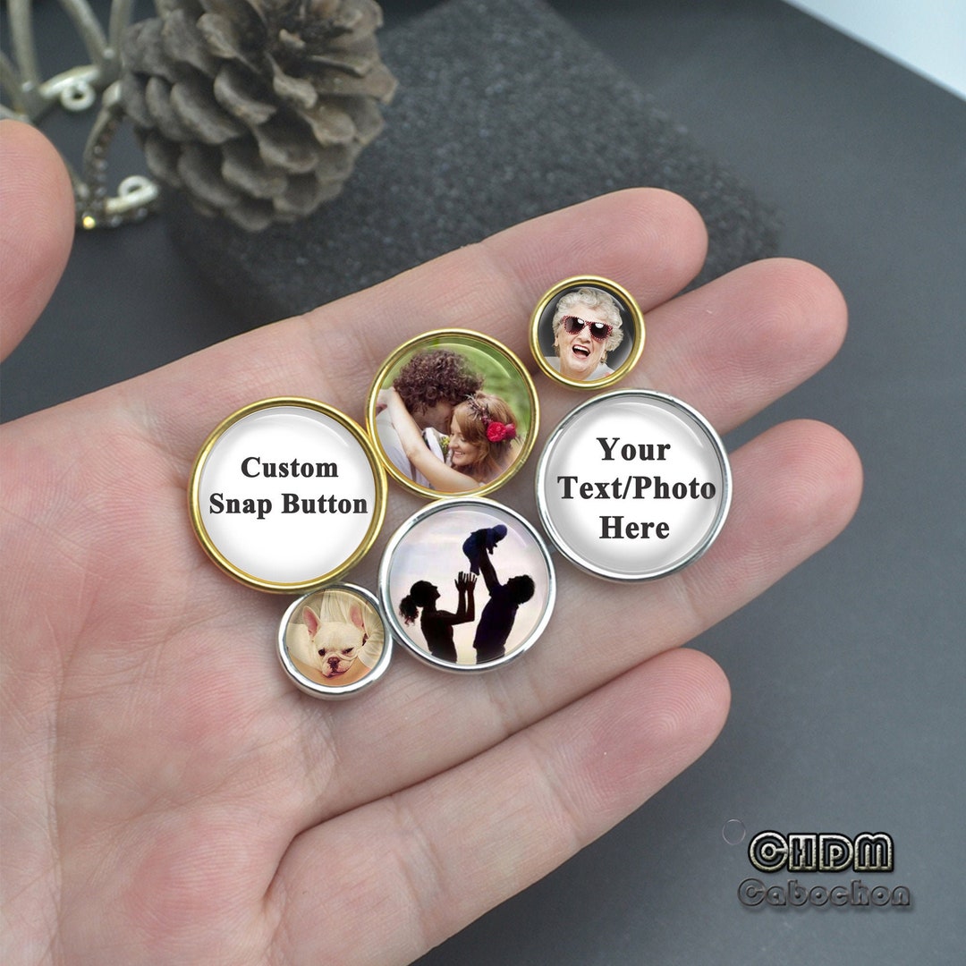Custom Snap Button,12mm 18mm 20mm Customize Your Photo or Text Snap ...