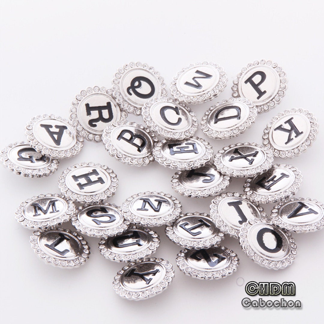 Custom Initials Snap Button,letter A - Z Snap Button,name Monogram Snap ...