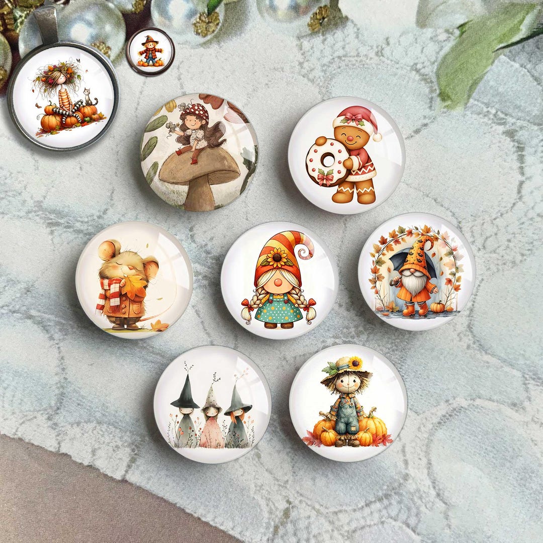 Cartoon Character Cabochon, Elf Image Glass Dome, Dwarf Picture Cameo ...