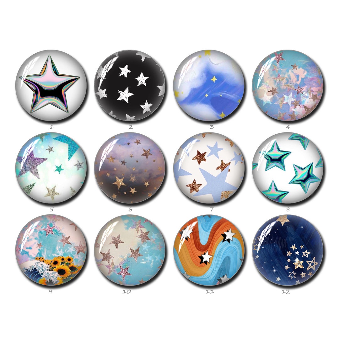 Star Cabochon,handmade Stars Image Glass Dome 10mm 12mm 14mm 16mm 18mm ...