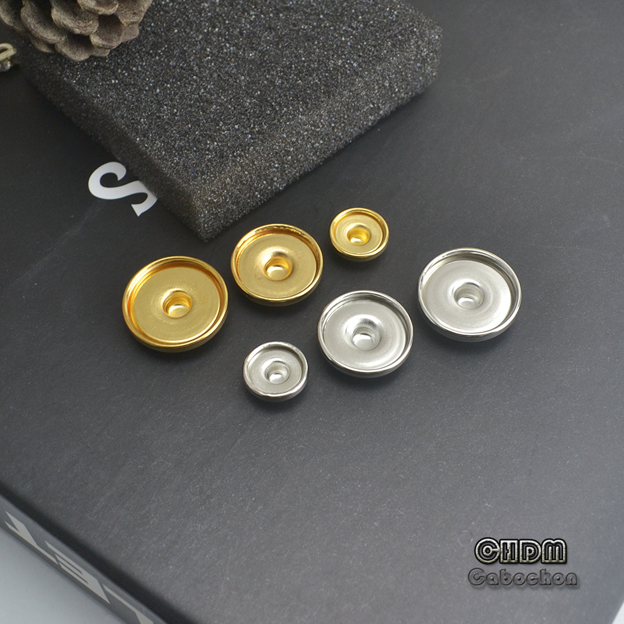 Wholesale Silver Gold Blank Snap Buttons Base,12/18/20mm Snap Charms,3 ...