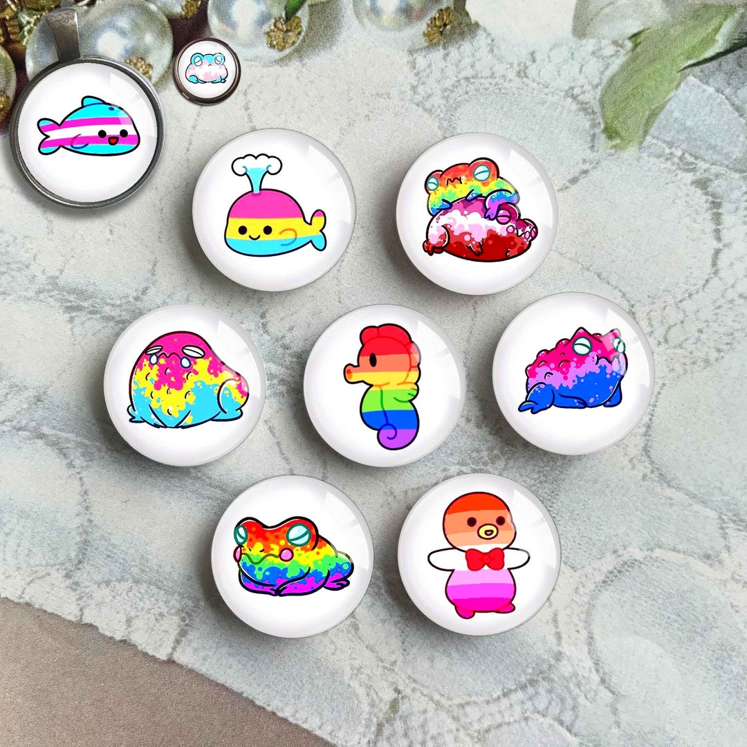 LGBT Frog Cabochon,rainbow Whale Image Glass Dome,gay Pride Picture ...