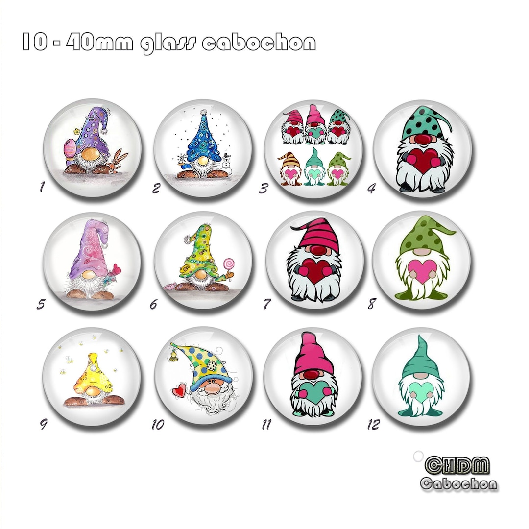 Gnome Cabochon,12/18/20mm Snow White Dwarf Snap Button ,10mm 12mm 14mm ...