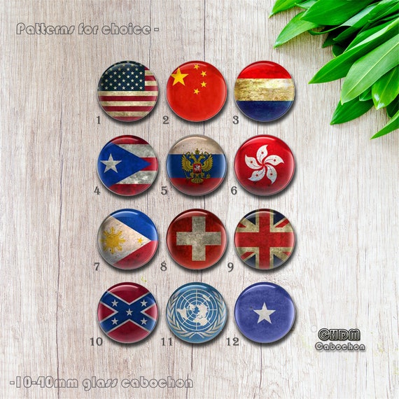 National Flag Snap Buttonnational Flag Cabochon10-40mm Flag - Etsy
