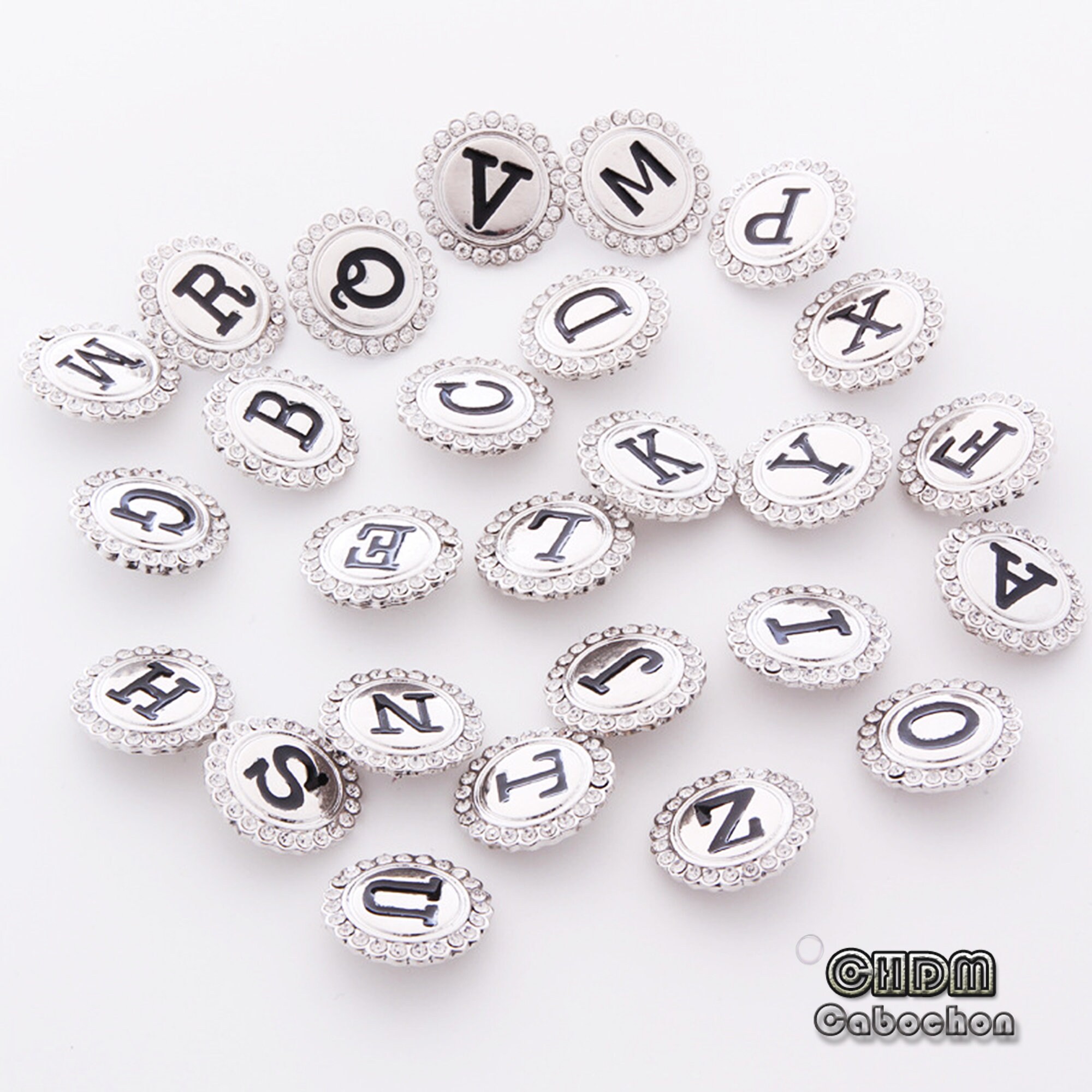 Custom Initials Snap Buttonletter A Z Snap Buttonname | Etsy