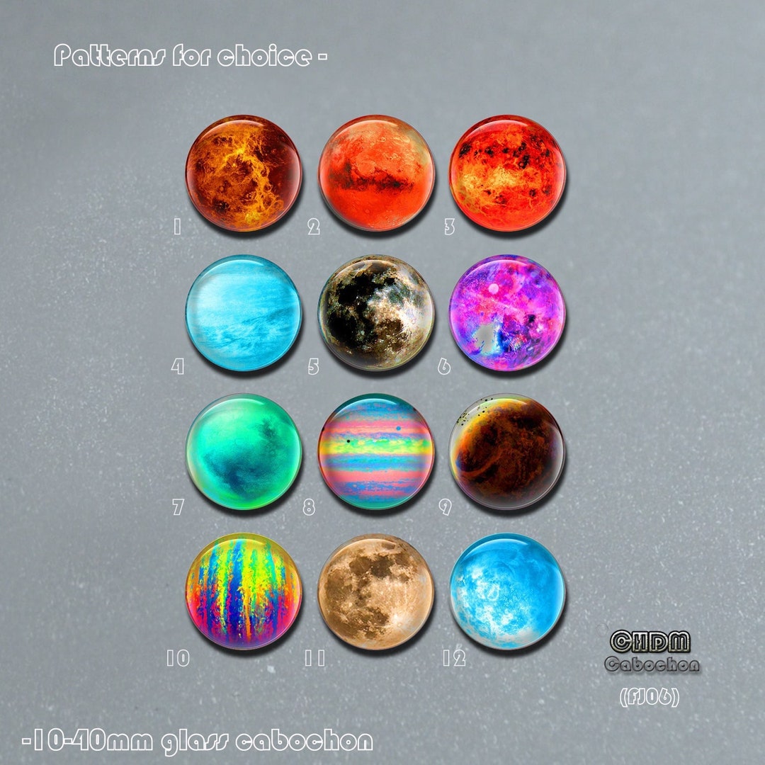 Moon Cabochon Snap Button - 12mm 18mm 20mm Planet Snap Jewelry Charm ...