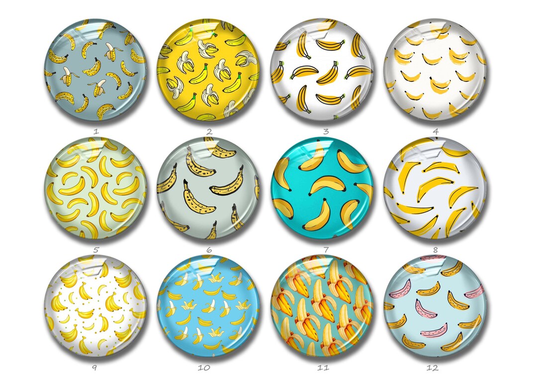 Banana Cabochon,fruit Banana Snap Button,10mm 12mm 14mm 16mm 18mm 20mm ...