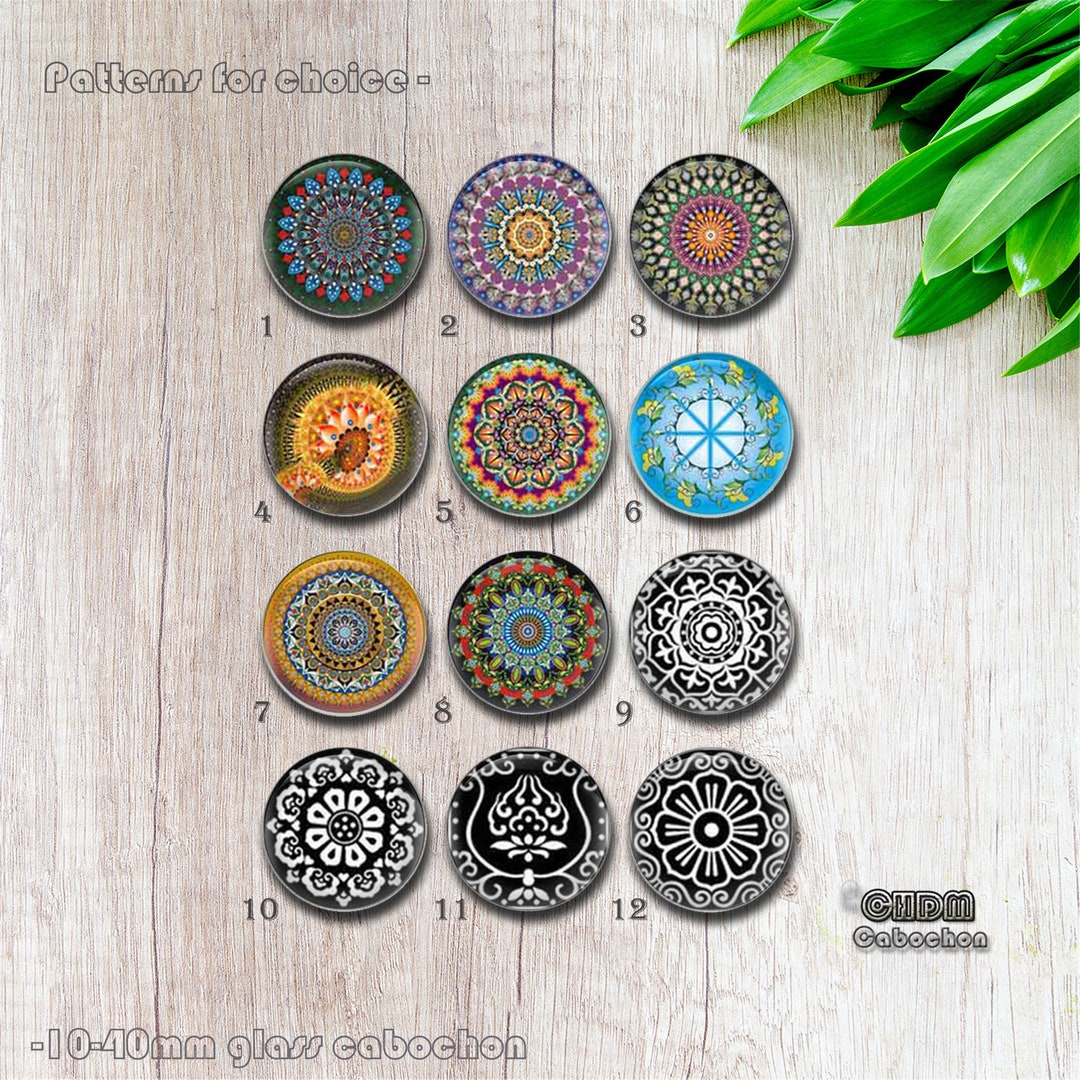 Namaste Cabochon, Namaste Mandala Glass Dome ,yoga Jewelry Beads, Photo ...