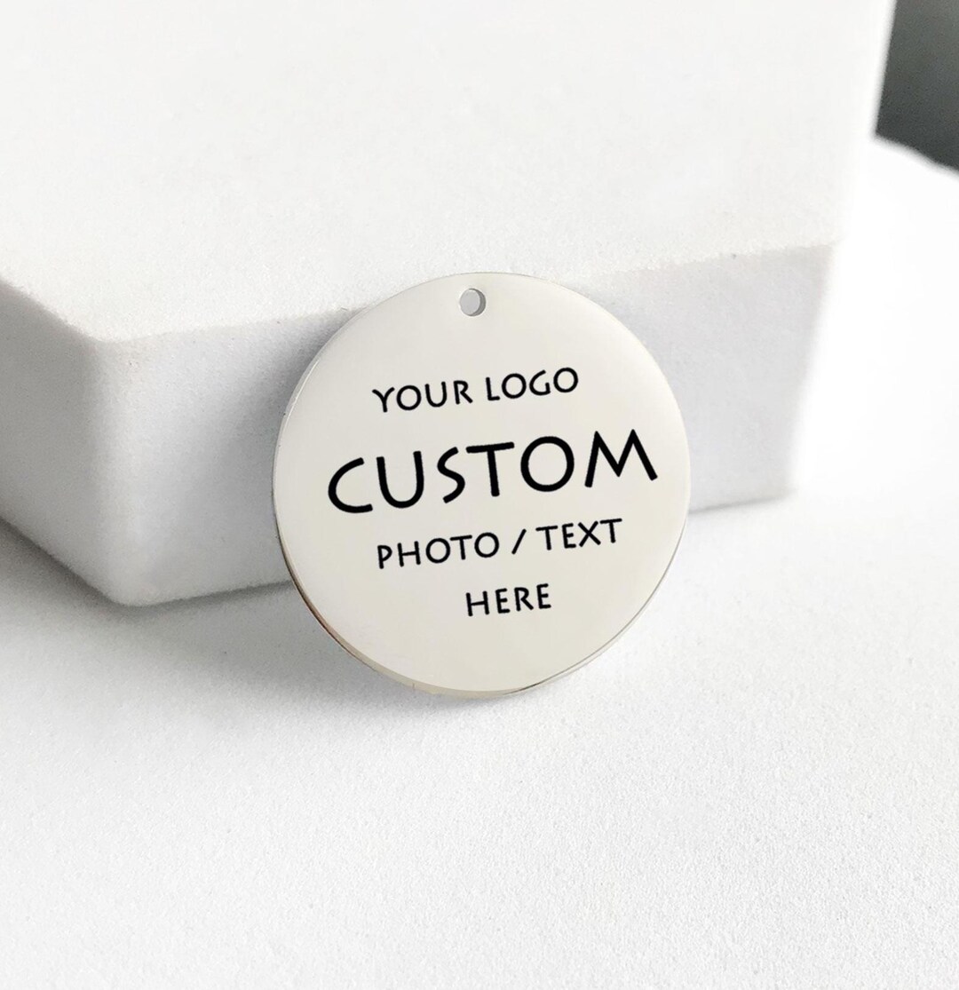 Custom Stainless Steel Charms, Personalize Laser Engraved QR Code Charm ...