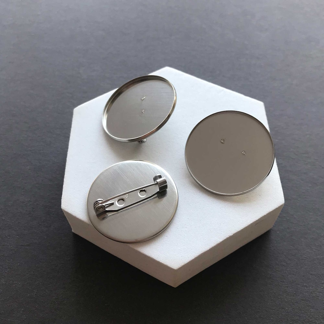 20pcs Stainless Steel Brooch Pin Base , 10mm 12mm 14mm 16mm 18mm 20mm ...