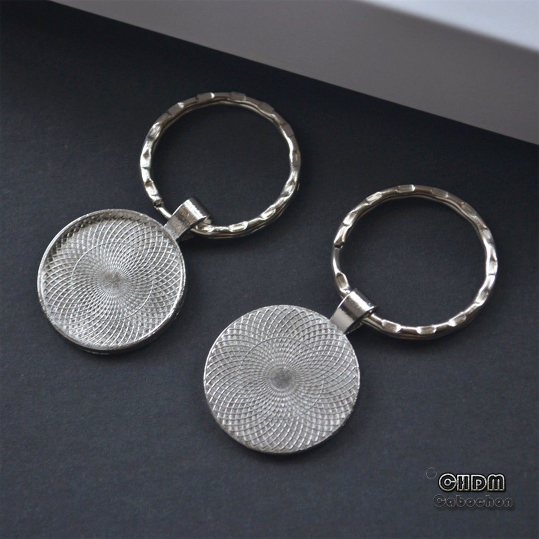 25mm Keychain Blanks Base,1 in Keyring Bezel Cups,1" Round Photo ...