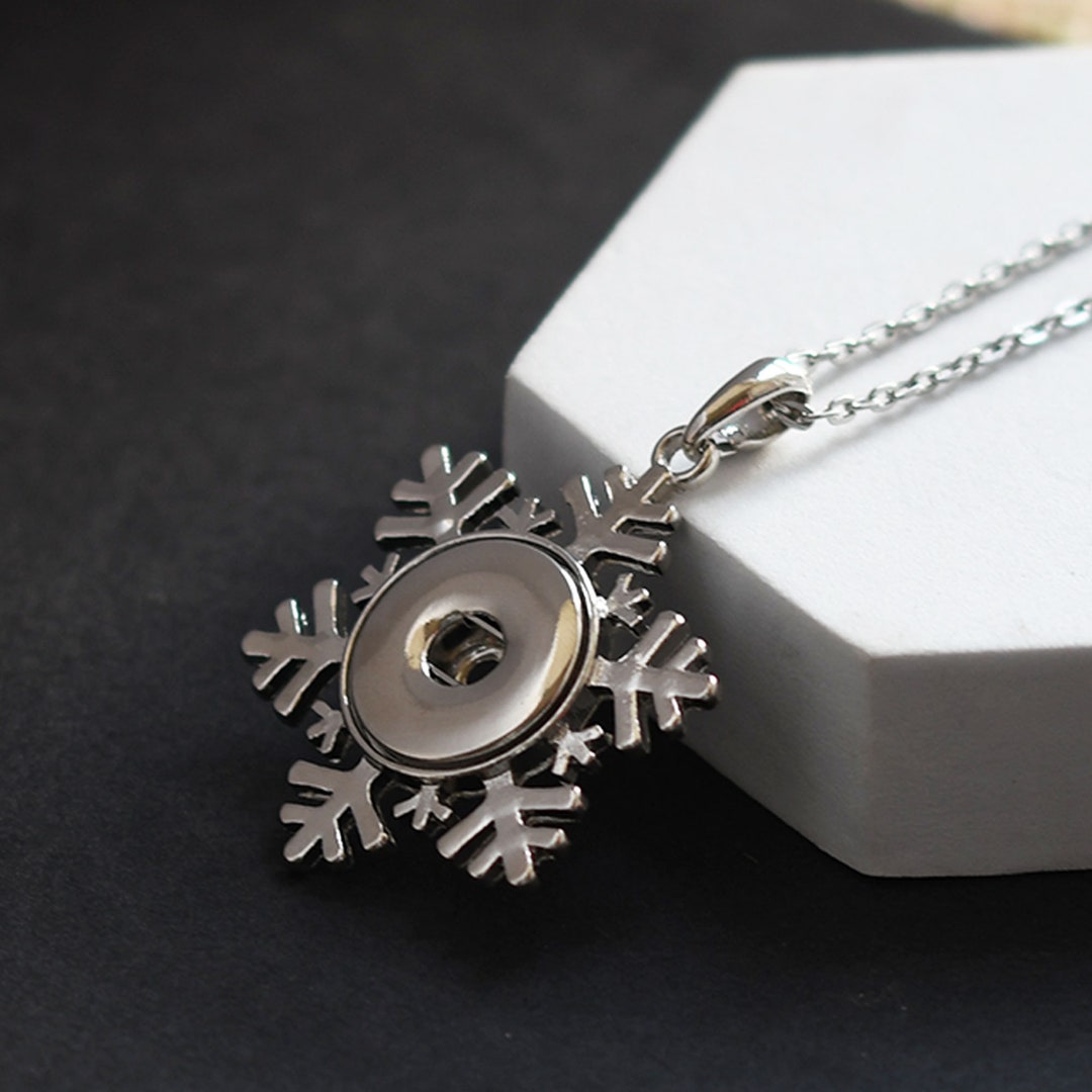 Snowflake Snap Button Pendant Base,18mm/20mm Christmas Ginger Snap ...