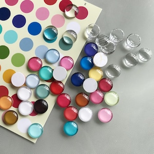 Pure Plain Color Cabochon, Solid Color Paper Image Round/ Oval ...