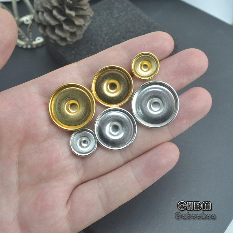 Wholesale Silver Gold Blank Snap Buttons Base12/18/20mm Snap - Etsy