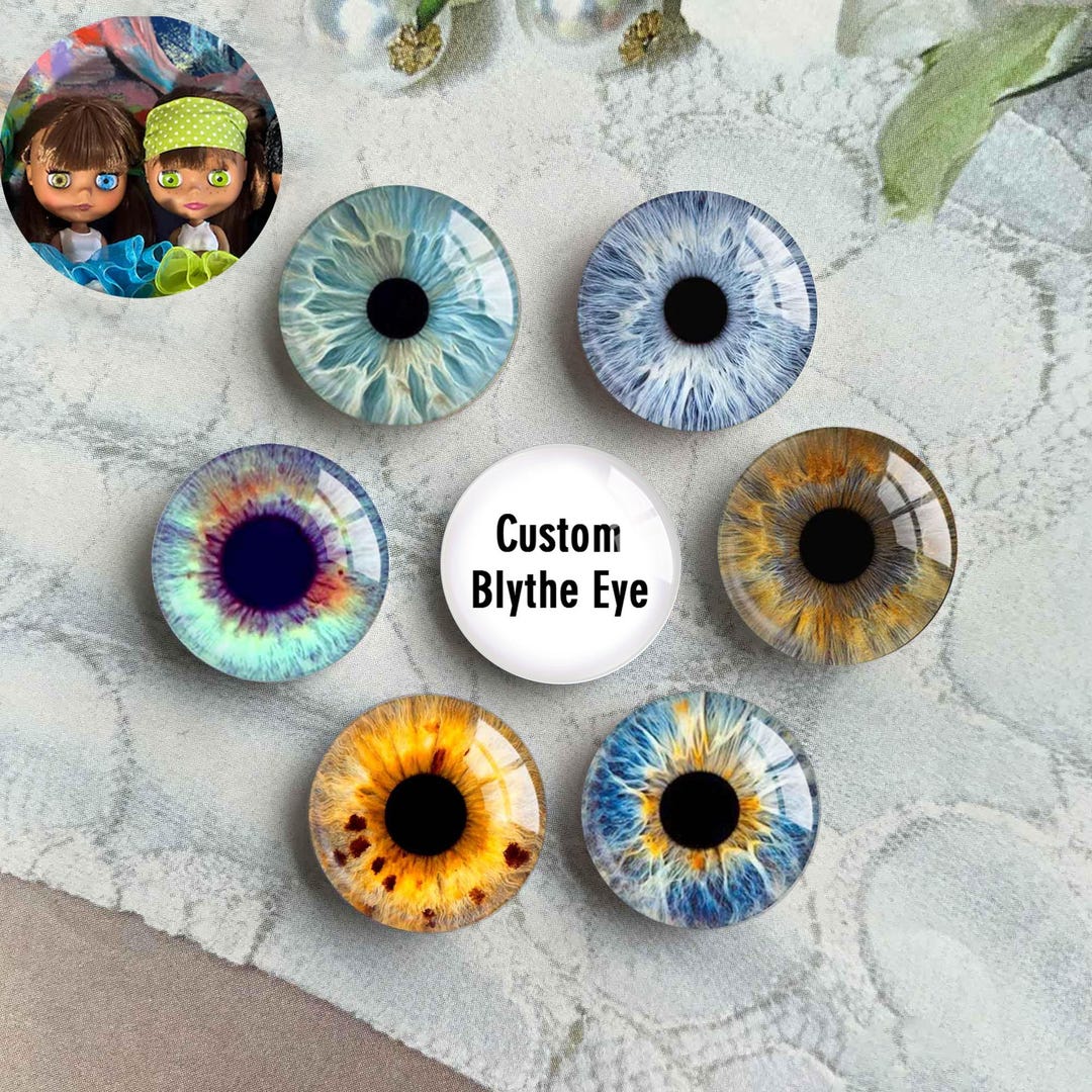 Customize Blythe Doll Eye Cabochons, 14mm Thin Doll Eyeball Image Glass ...