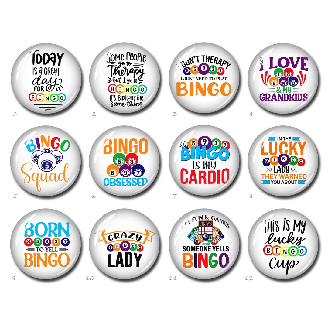 Bingo Cabochon, Bingo Quote Image Round Oval Teardrop Glass Dome ,10mm ...