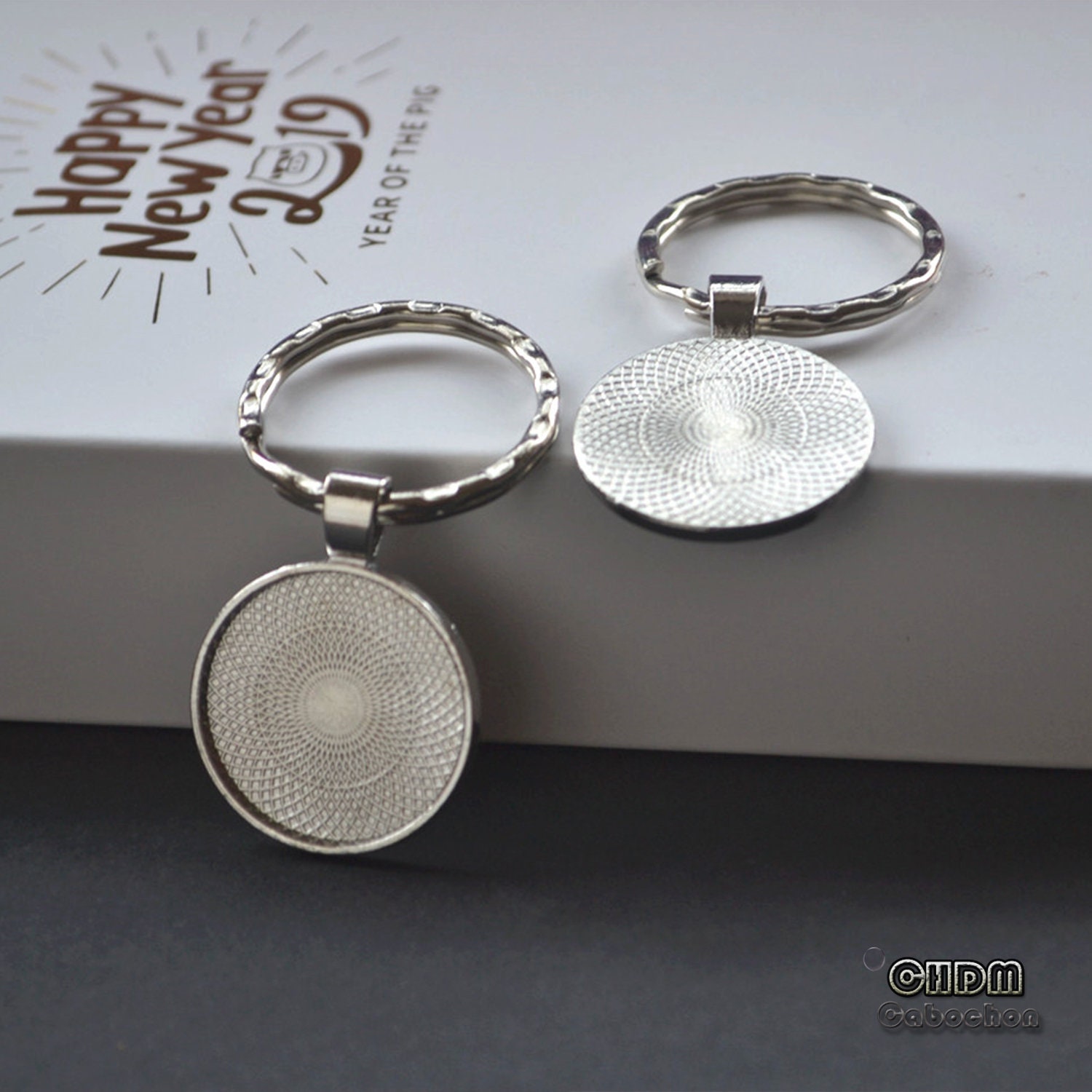 25mm Keychain Blanks Base,1 in Keyring Bezel Cups,1" Round Photo ...