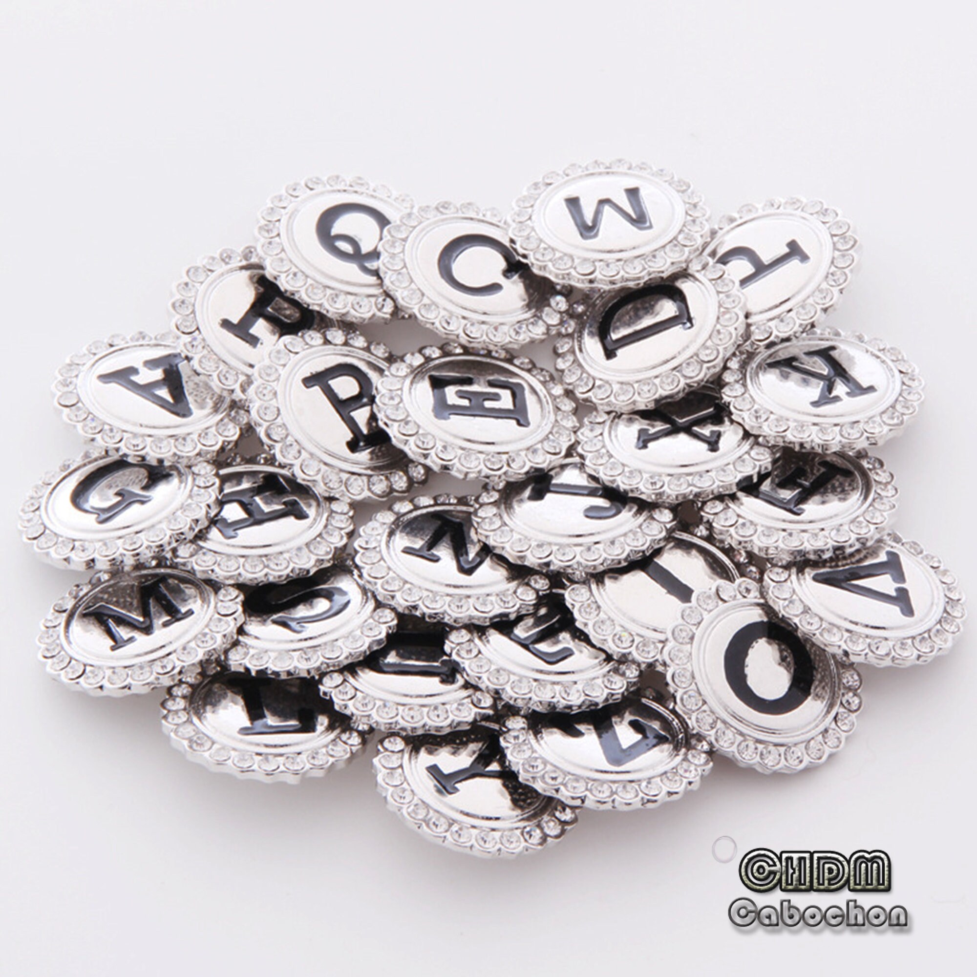 Custom Initials Snap Buttonletter A Z Snap Buttonname | Etsy