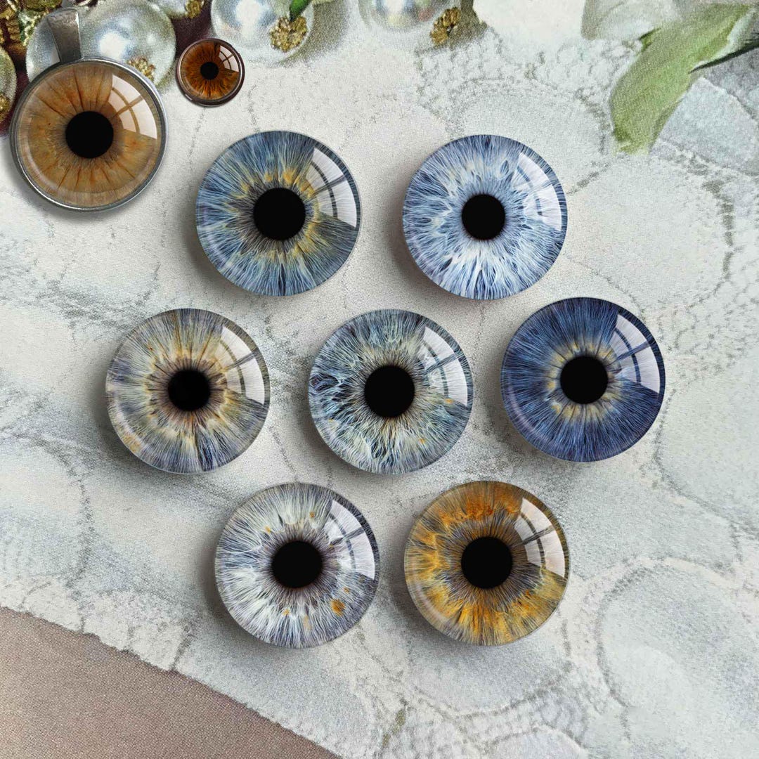 Eyes Irish Cabochon, 14mm Thin Blythey Doll Eyes Image Glass Dome ...