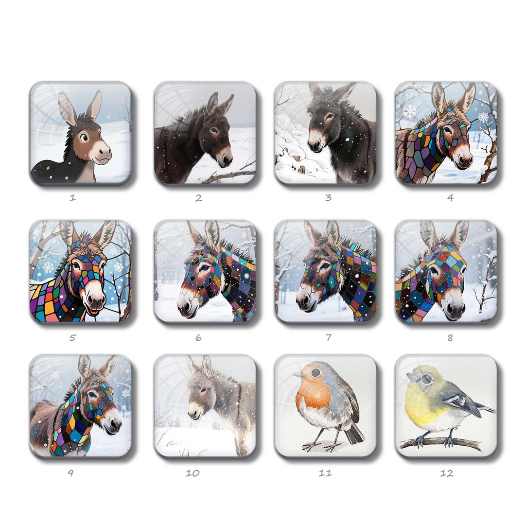 Animal Square Cabochon,handmade Image Flat Square Glass Dome , 10mm ...