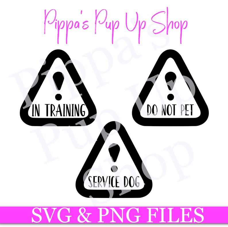 Warning Sign SVG & PNG Bundle Pack | 9 Designs | for Bandanas and Dog ...