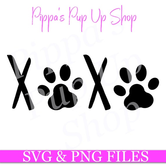 XOXO Paw Print SVG & PNG Valentine's Day Svg for | Etsy