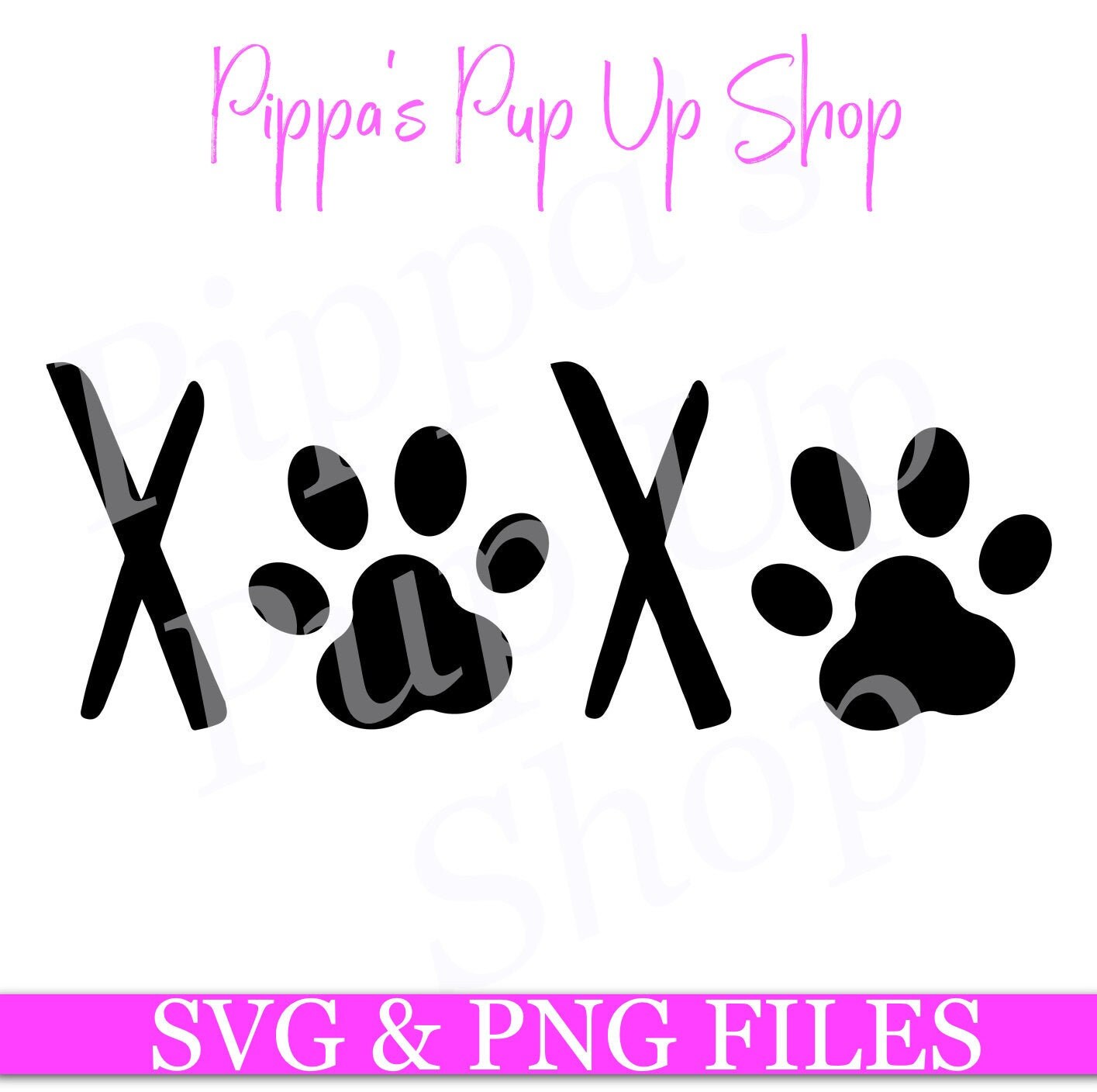XOXO Paw Print SVG & PNG | Valentine's Day Svg for Crafters, Love, Hugs ...
