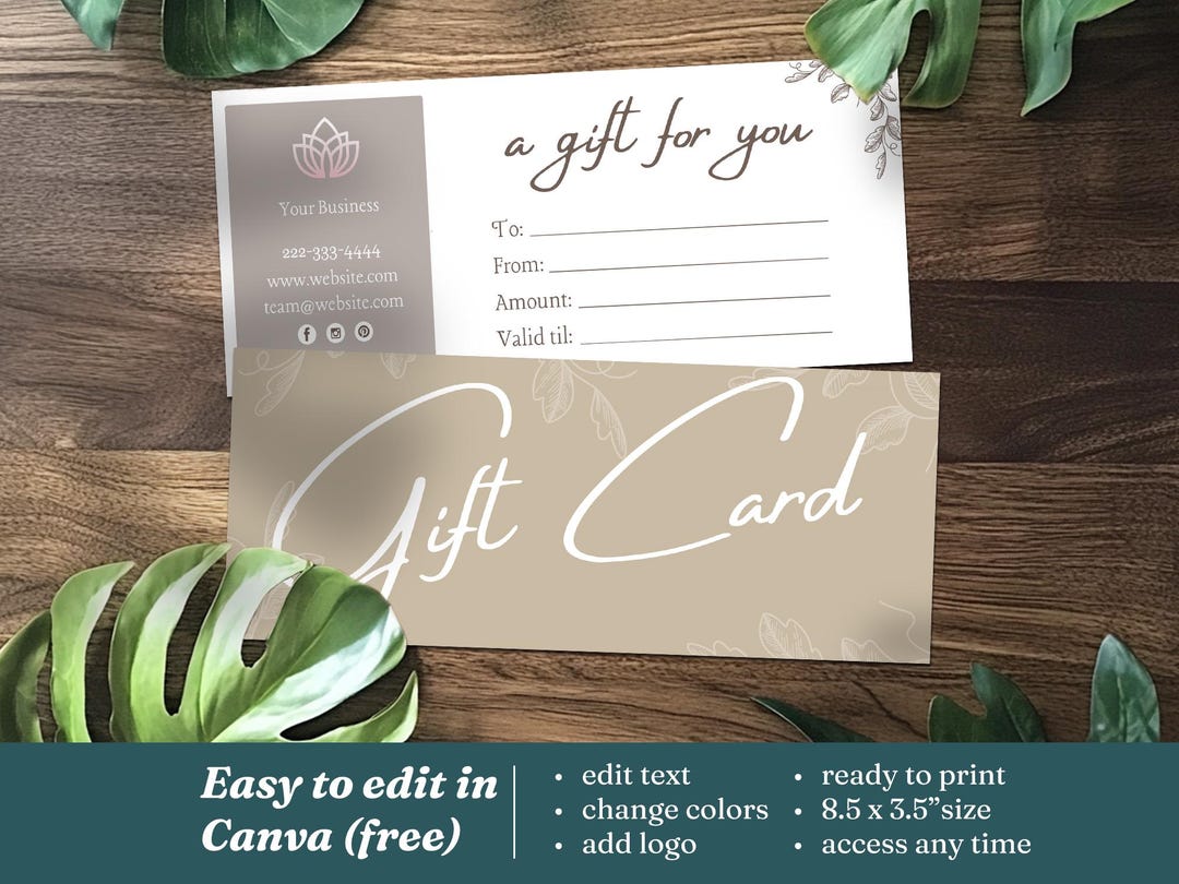 Editable Gift Certificate Template | Birthday or Christmas Gift Voucher ...