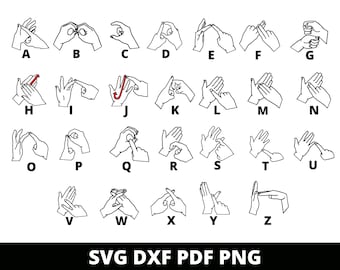 BSL Alphabet Sign Language Alphabet SVG British Sign - Etsy Singapore