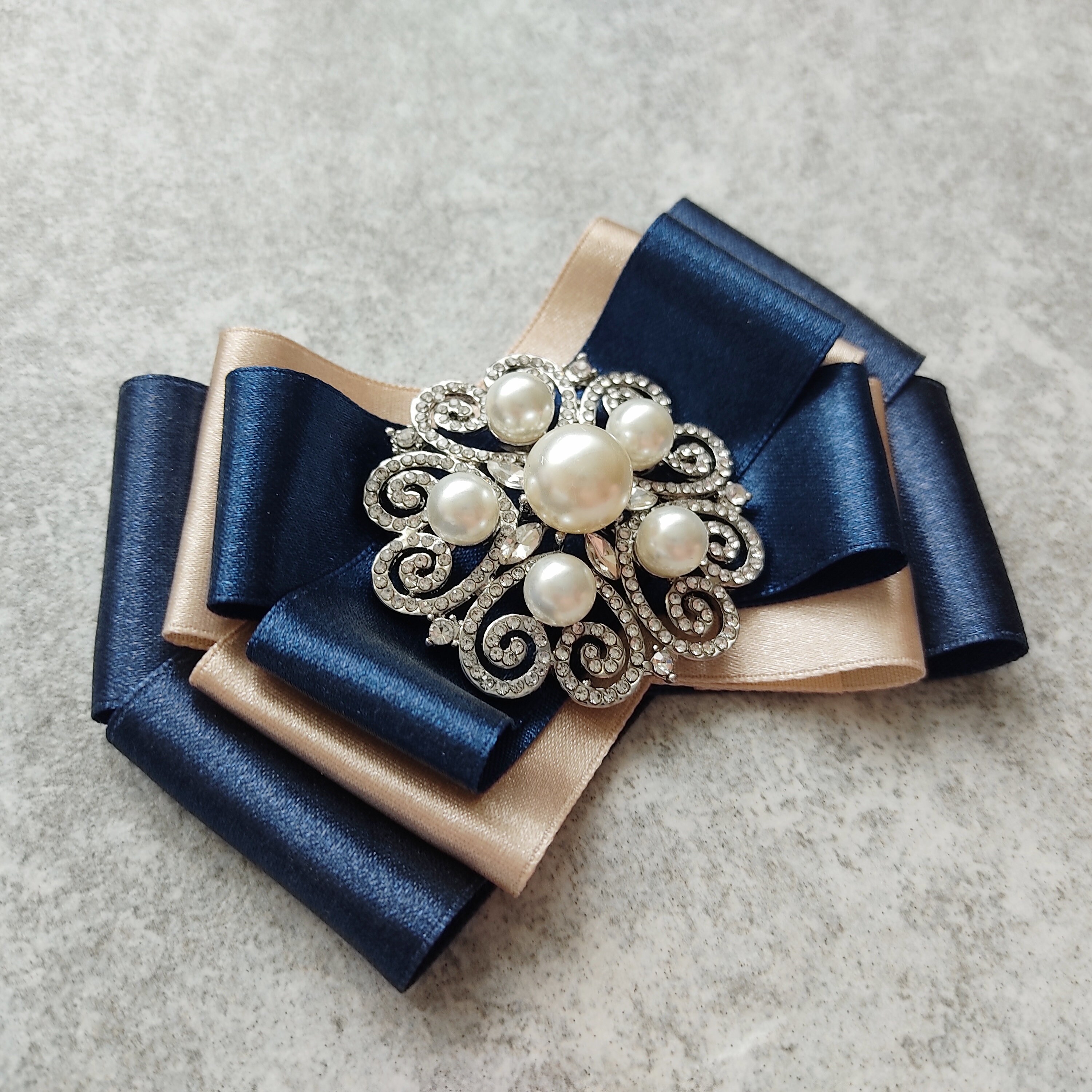 Gorgeous Beige Vintage Brooch | Women Satin Brooch | Pearl Brooch ...
