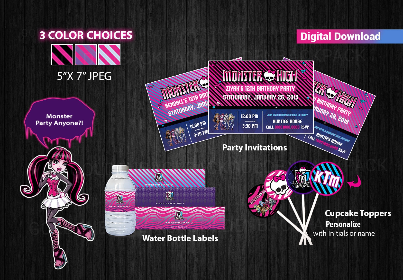 Monster High Printable Labels