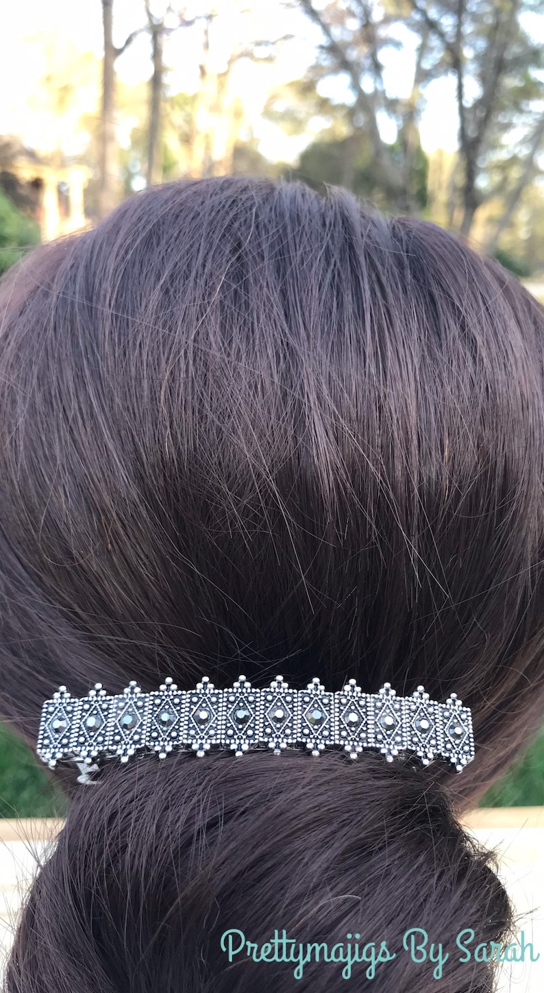 Silver Hair Clip, Hair Barrettes, Hair Barrette, Barrette, Hair ...