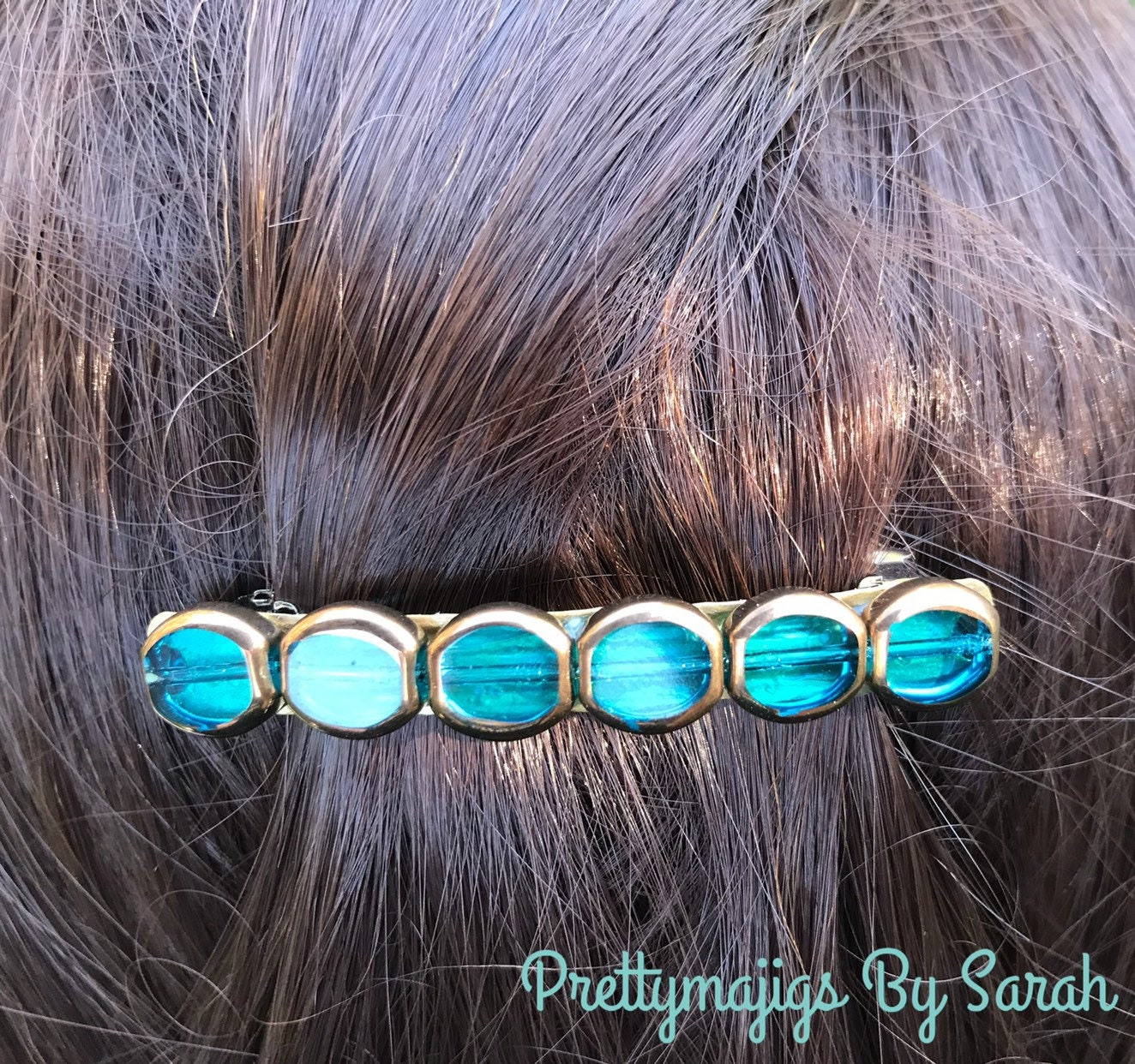 Mini Red and Gold Hair Barrette, Red and Gold Barrette, Red Hair Clip ...