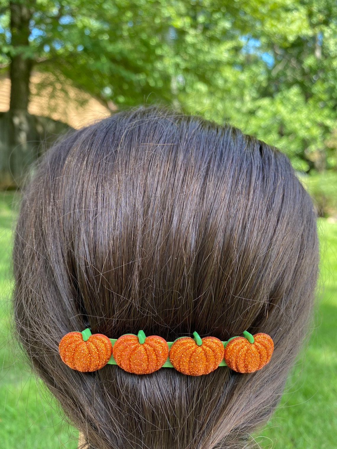 Pumpkin Hair Barrette, Pumpkin Hair Clip, Halloween Costume Hair ...