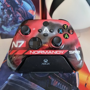 Custom Painted Mass Effect Themed Controller N7 Normandy Renegade Red ...