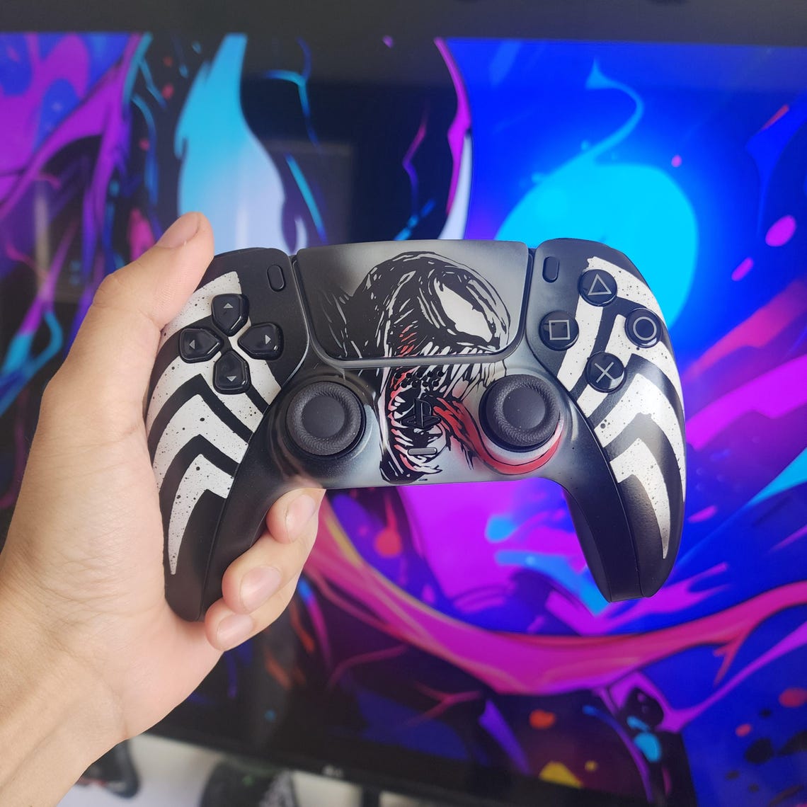 Custom Painted Venom Themed Controller - Etsy