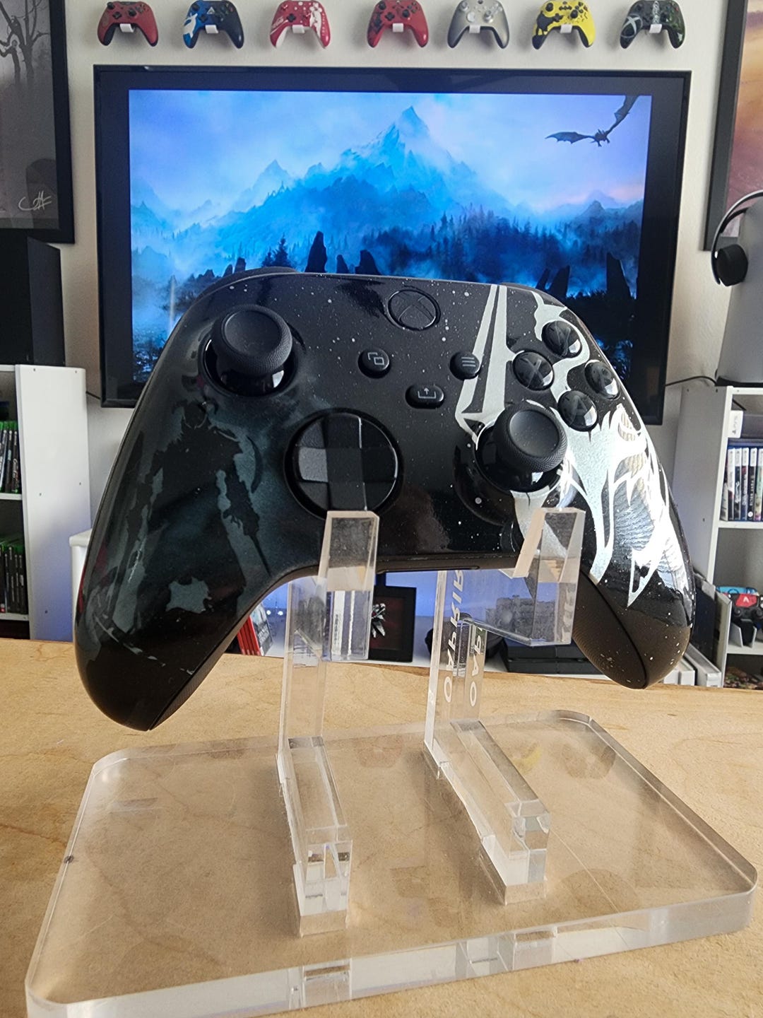 Custom Painted Skyrim Themed Silver Controller (xbox) - Etsy