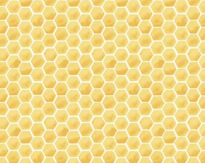 Honeycomb Fabric -yellow - Buzzy Bee Honeycomb- Cotton by the Yard ...