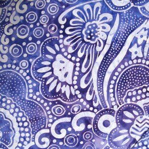 Purple-blue Batik Cotton Fabric, Island Sun by the HALF YARD , Moda ...