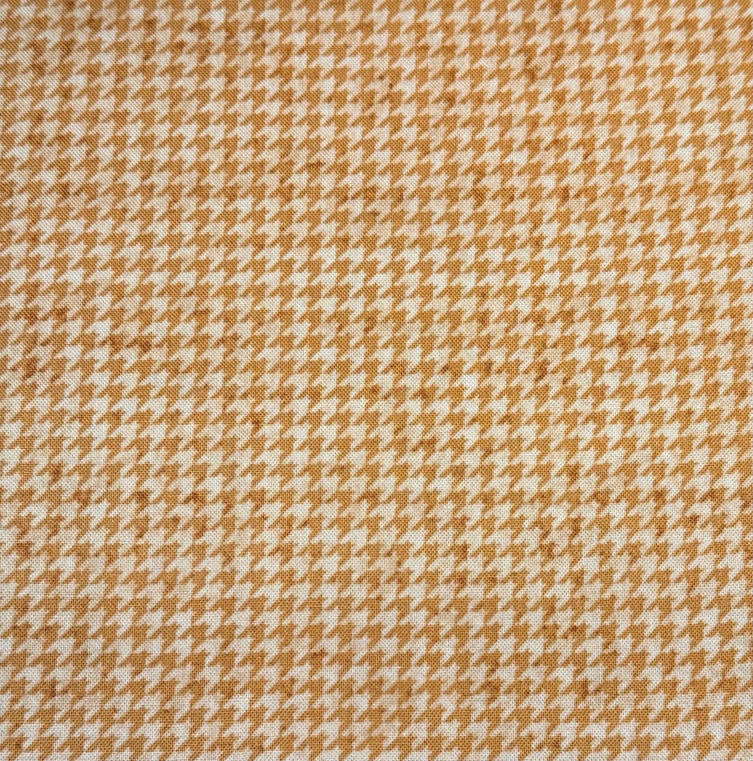 Gold Hounds Tooth Cotton Fabric by the Yard , Quilting , Sewing, Baby ...