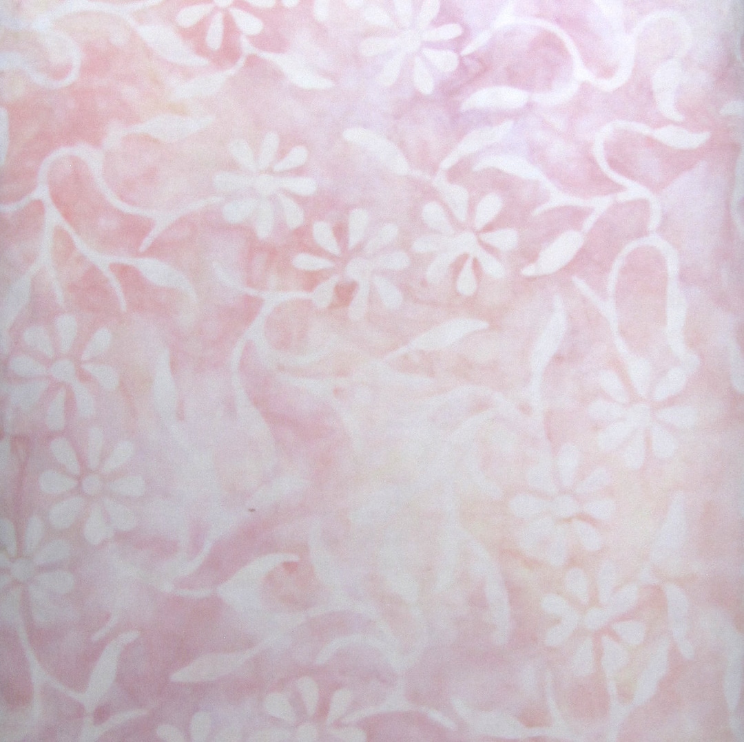 Batik- Pink Floral Cotton Fabric, by the Yard - Etsy