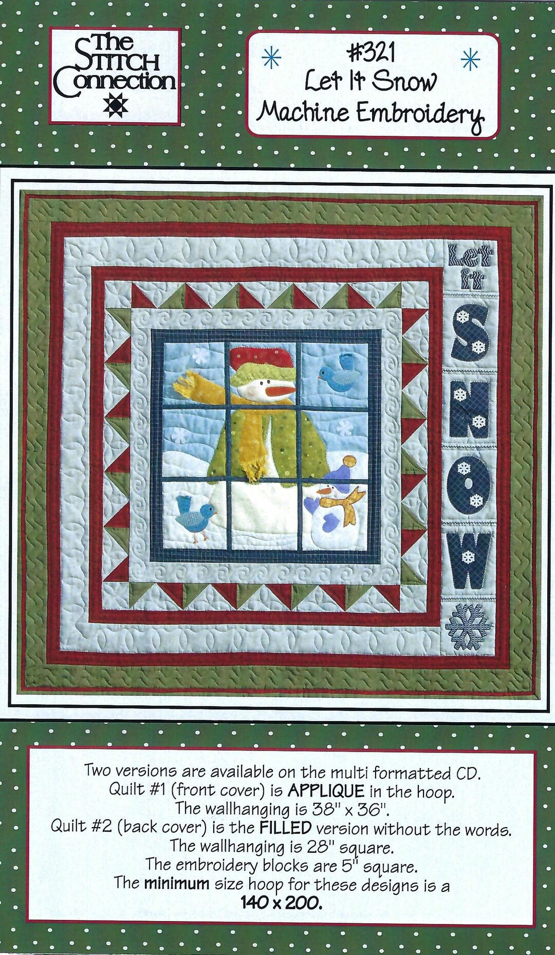 The Stitch Connection Let It Snow Machine Embroidery Design~ Cd-two ...