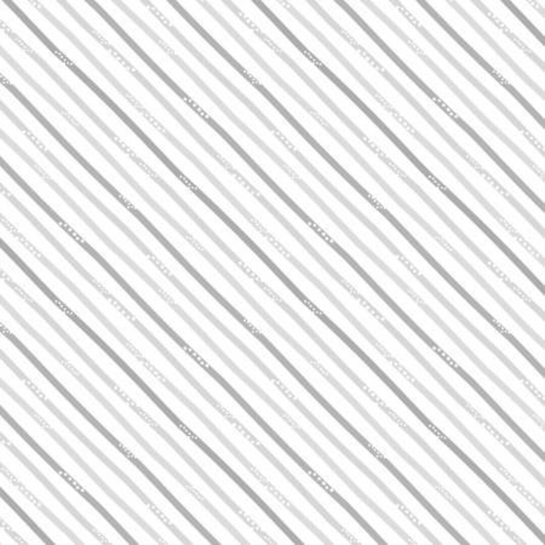 Gray and White Diagonal Stripe Cotton Fabric by Wilmington Prints ...
