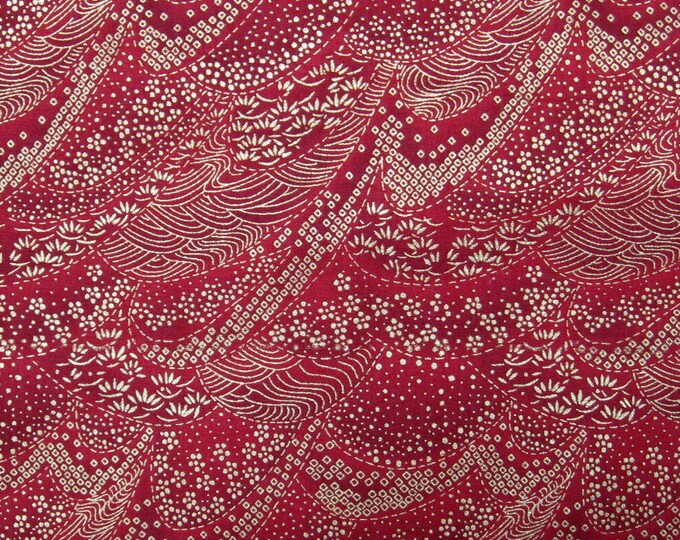 Red- Gold Metallic Cotton Fabric , Rolling Ridges - Etsy